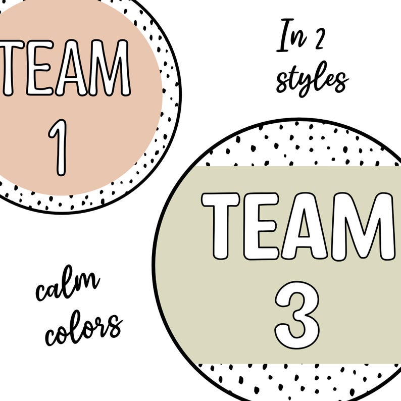 Editable Boho Neutral Spotty Table, Team and Group Labels, Table ...
