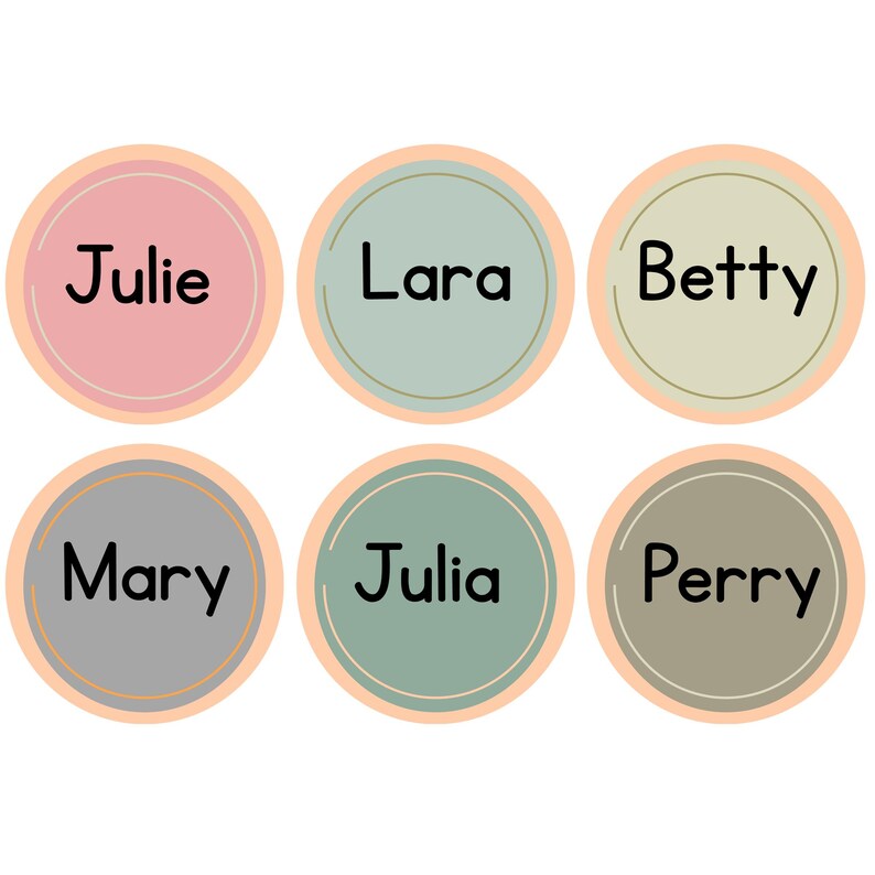 Printable Boho Neutral Spotty Student Name Labels, Library Labels, Name ...