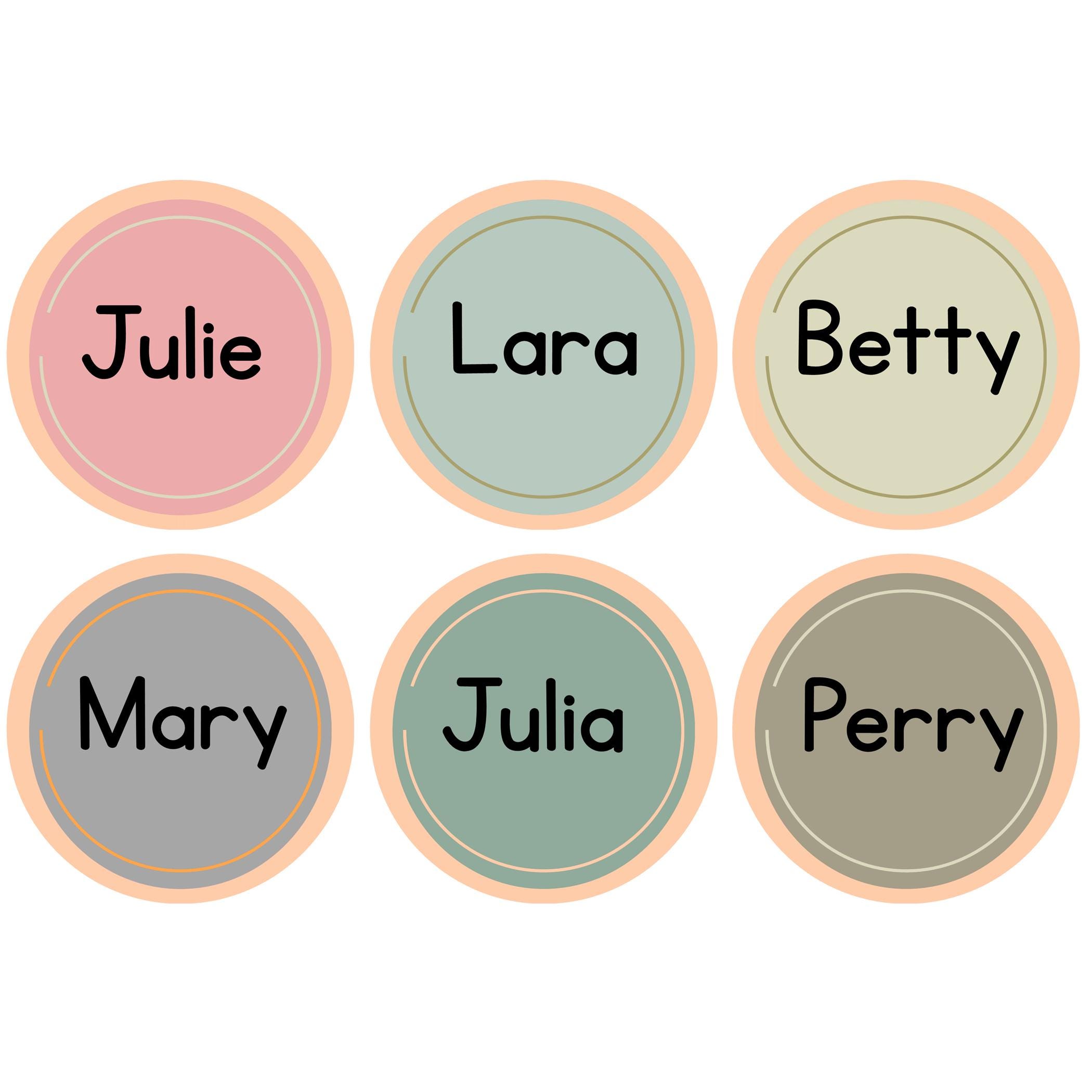 Printable Boho Neutral Spotty Student Name Labels, Library Labels, Name ...