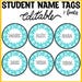 Winter Student Name Tags, Printable Snowflakes Name Labels, Cubby ...