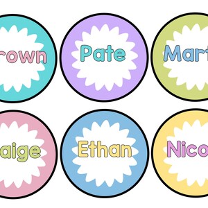 Back to School Student Name Tags, Vibrant Classroom Labels, Round Name ...