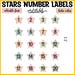 Printable Back to School Boho Neutral Small Stars Number Labels ...