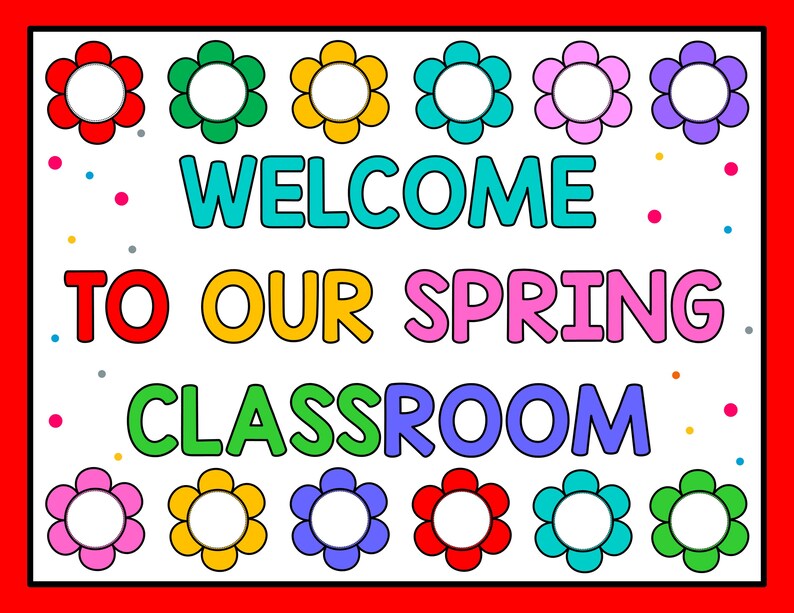 Printable Back to School Bright Flowers Classroom Door Display Set for ...