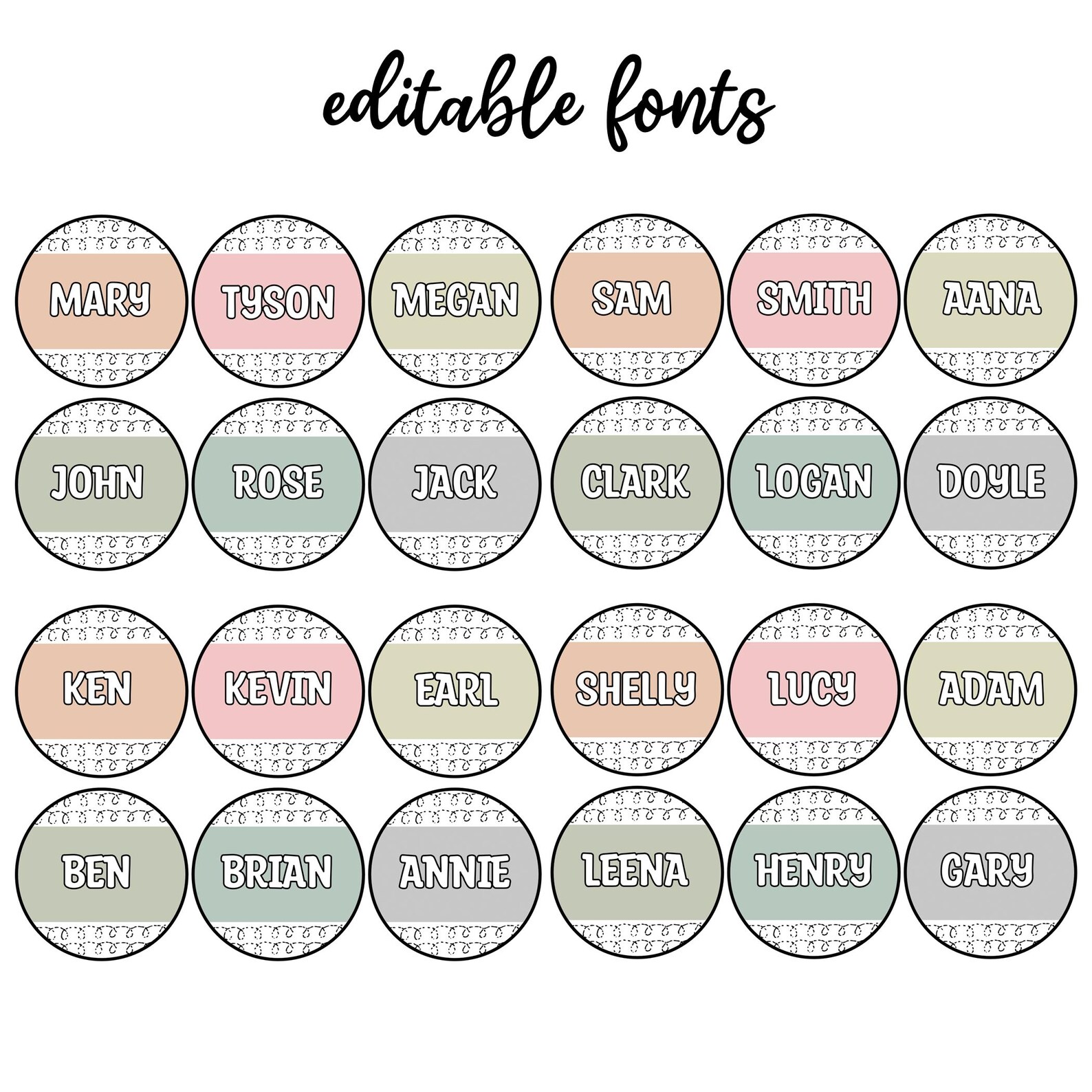 Printable Boho Neutral Spotty Student Name Labels, Cubby Labels ...
