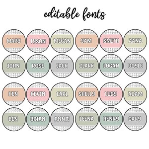 Printable Boho Neutral Spotty Student Name Labels, Cubby Labels ...