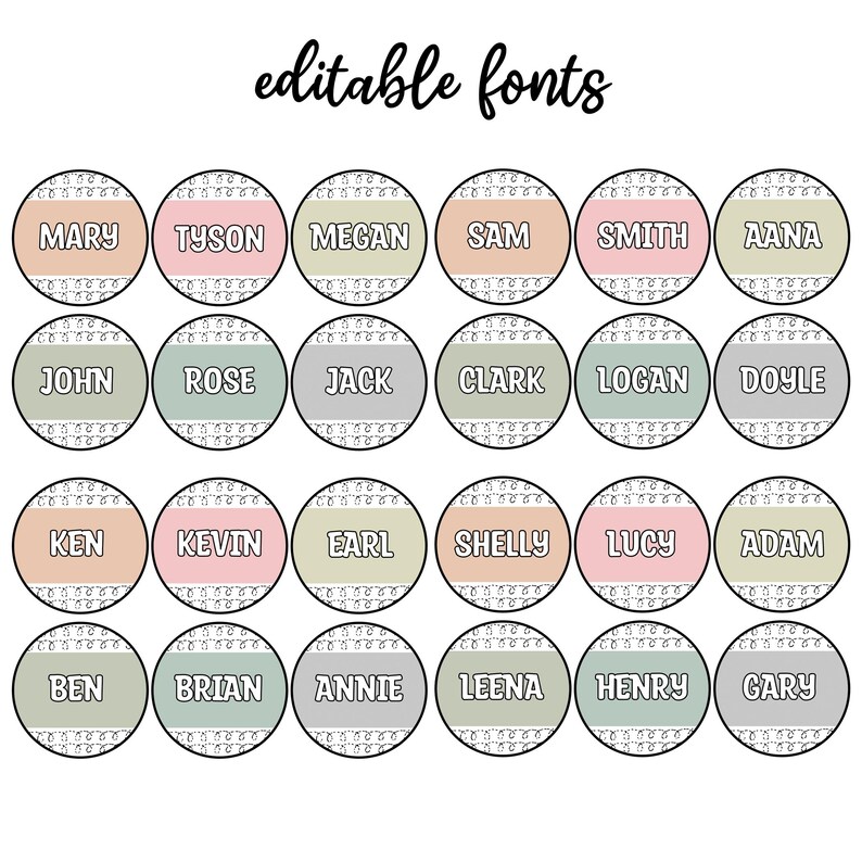 Printable Boho Neutral Spotty Student Name Labels, Cubby Labels ...