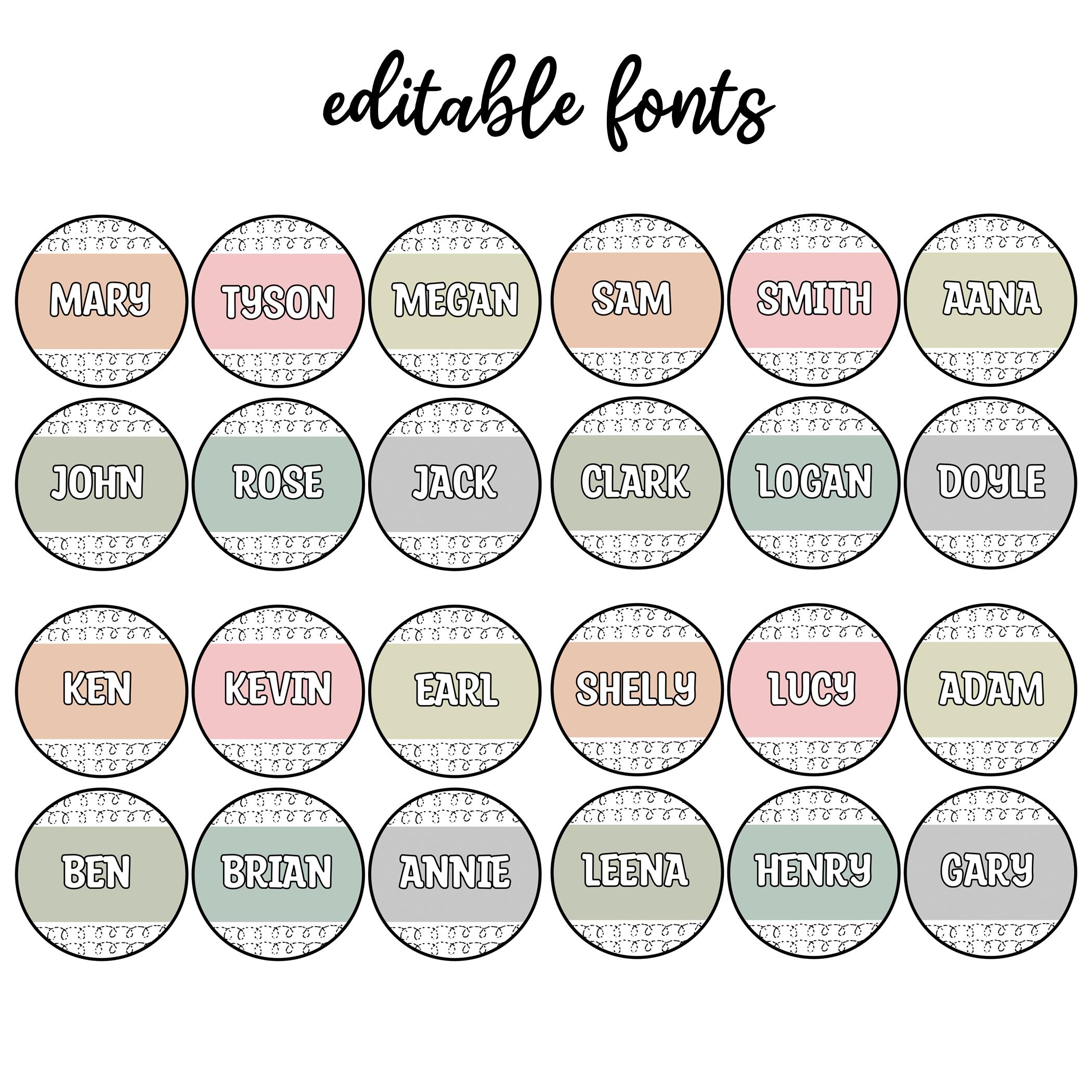 Printable Boho Neutral Spotty Student Name Labels, Cubby Labels ...