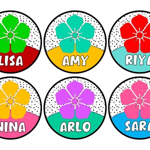 Back to School Floral Spotty Spring Student Name Plates, Spotty ...