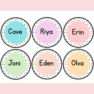 Back to School Printable Pastel Spotty Student Name Tags, Boho Nametags ...