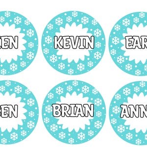 Winter Student Name Tags, Printable Snowflakes Name Labels, Cubby ...