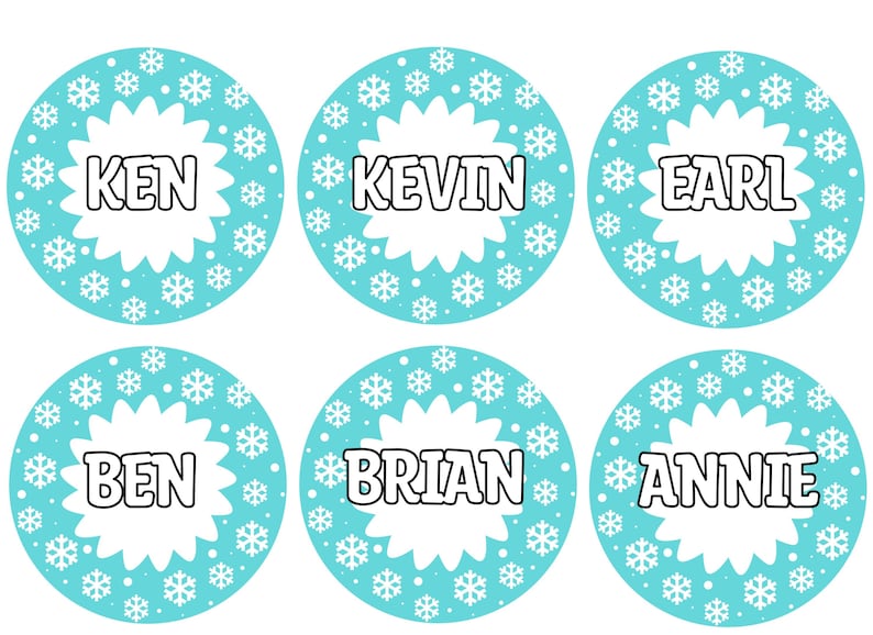 Winter Student Name Tags, Printable Snowflakes Name Labels, Cubby ...