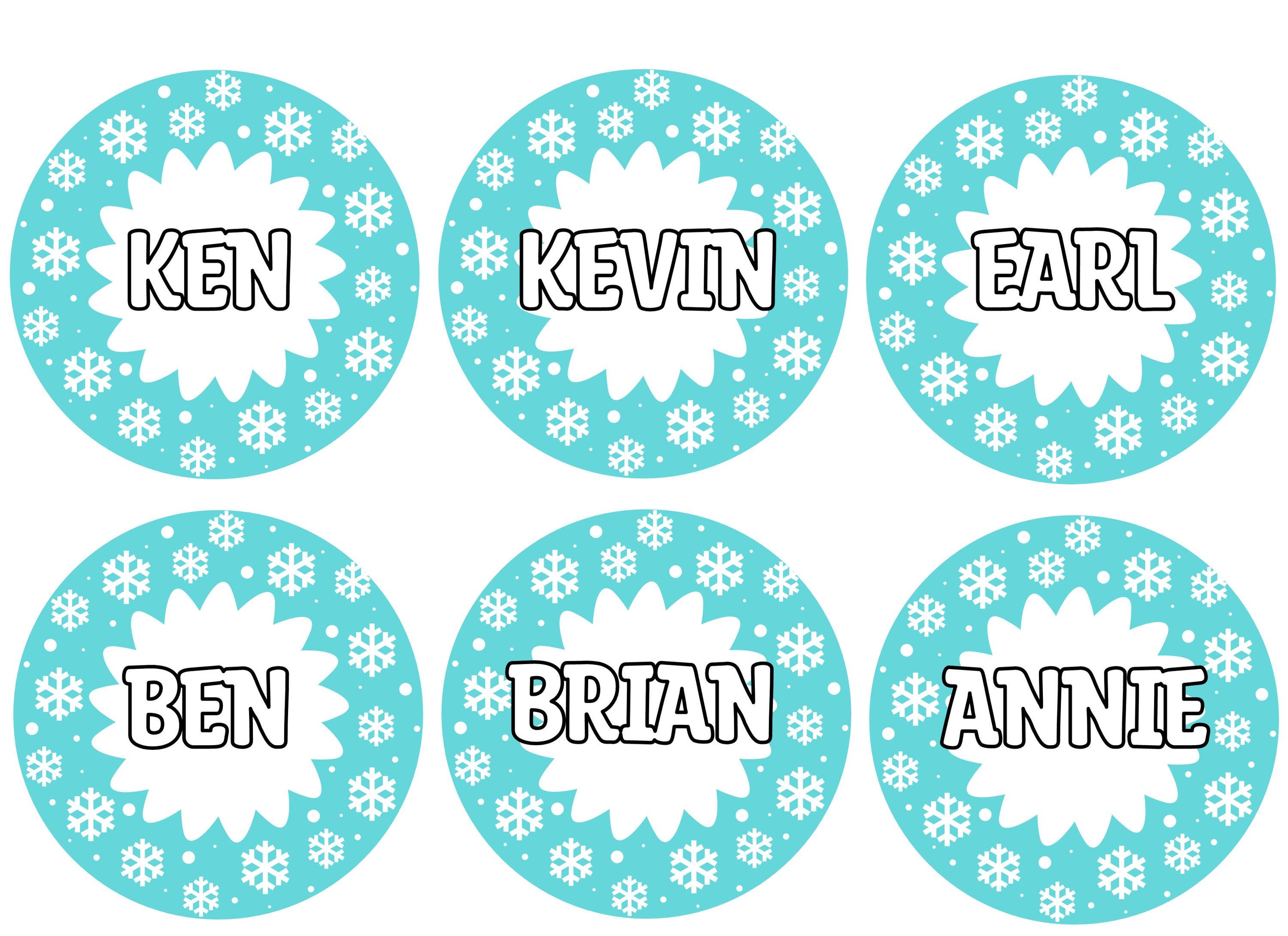 Winter Student Name Tags, Printable Snowflakes Name Labels, Cubby ...