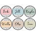 Printable Boho Spotty Neutral Student Name Labels, Round Student Name ...