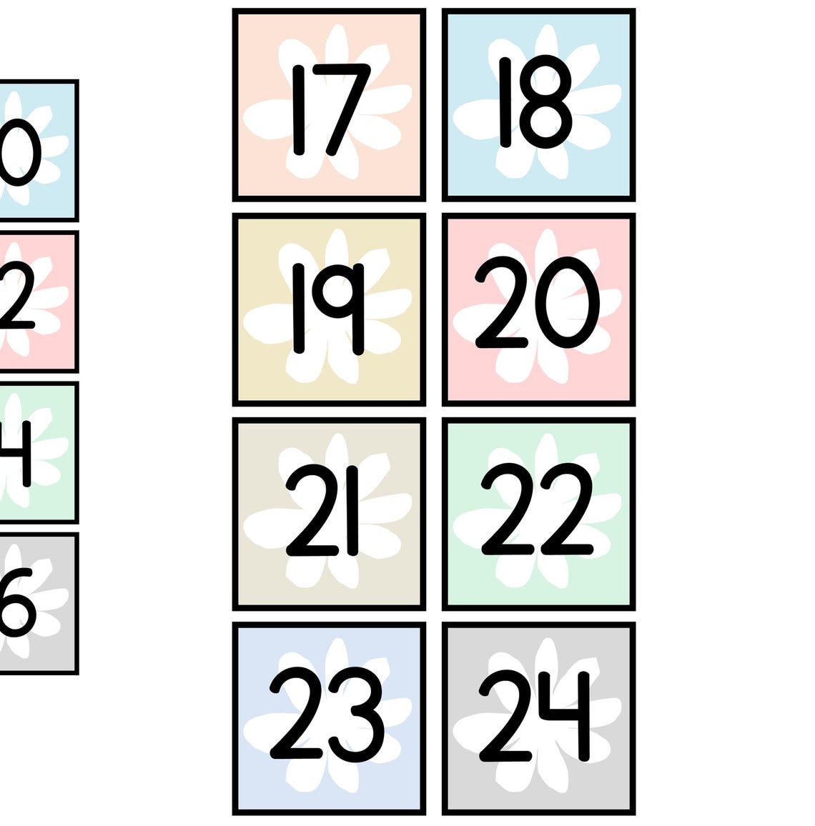 Calendar Number Tags, Printable Back to School Number Labels, Boho ...