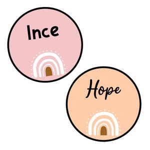 Printable Boho Rainbow Student Name Labels, Circle Rainbow Classroom ...