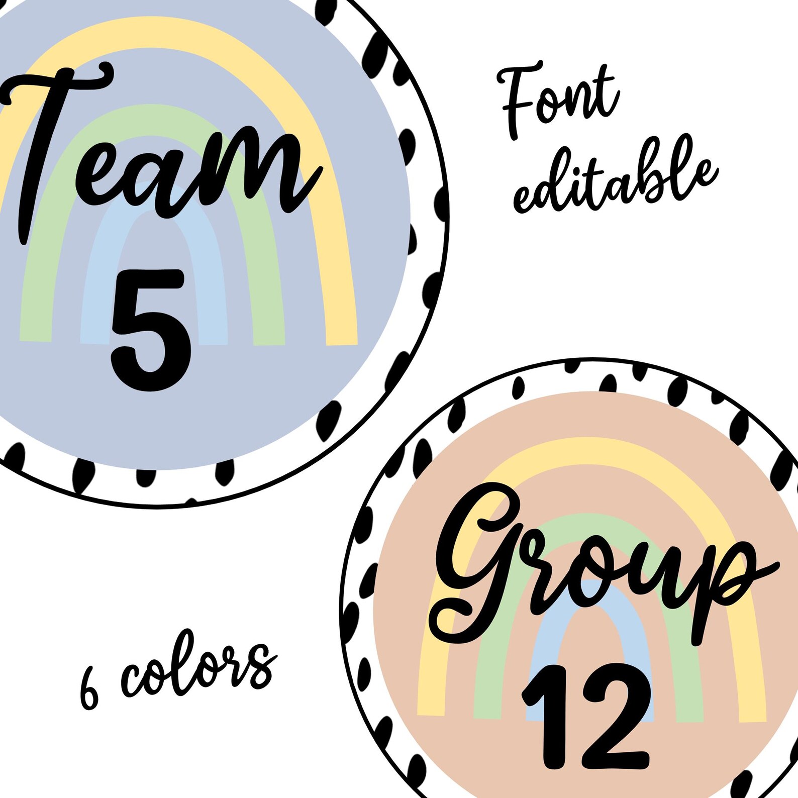 Printable Back to School Rainbow Boho Table Signs, Classroom Table ...