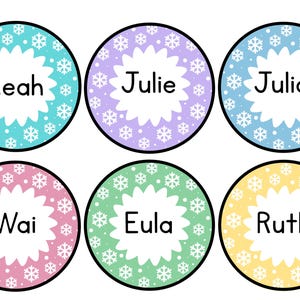 Winter Student Name Tags, Printable Snowflakes Name Labels, Cubby ...