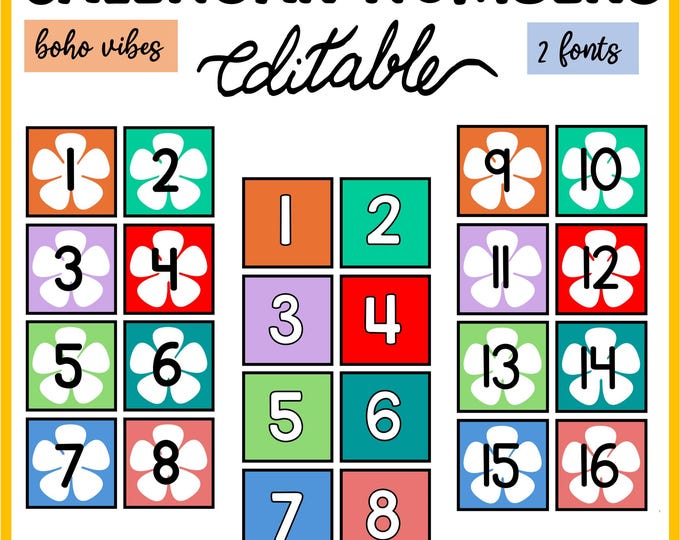 Printable Boho Neutral Number Labels, Number Tags, Cubbies Labels, Book ...