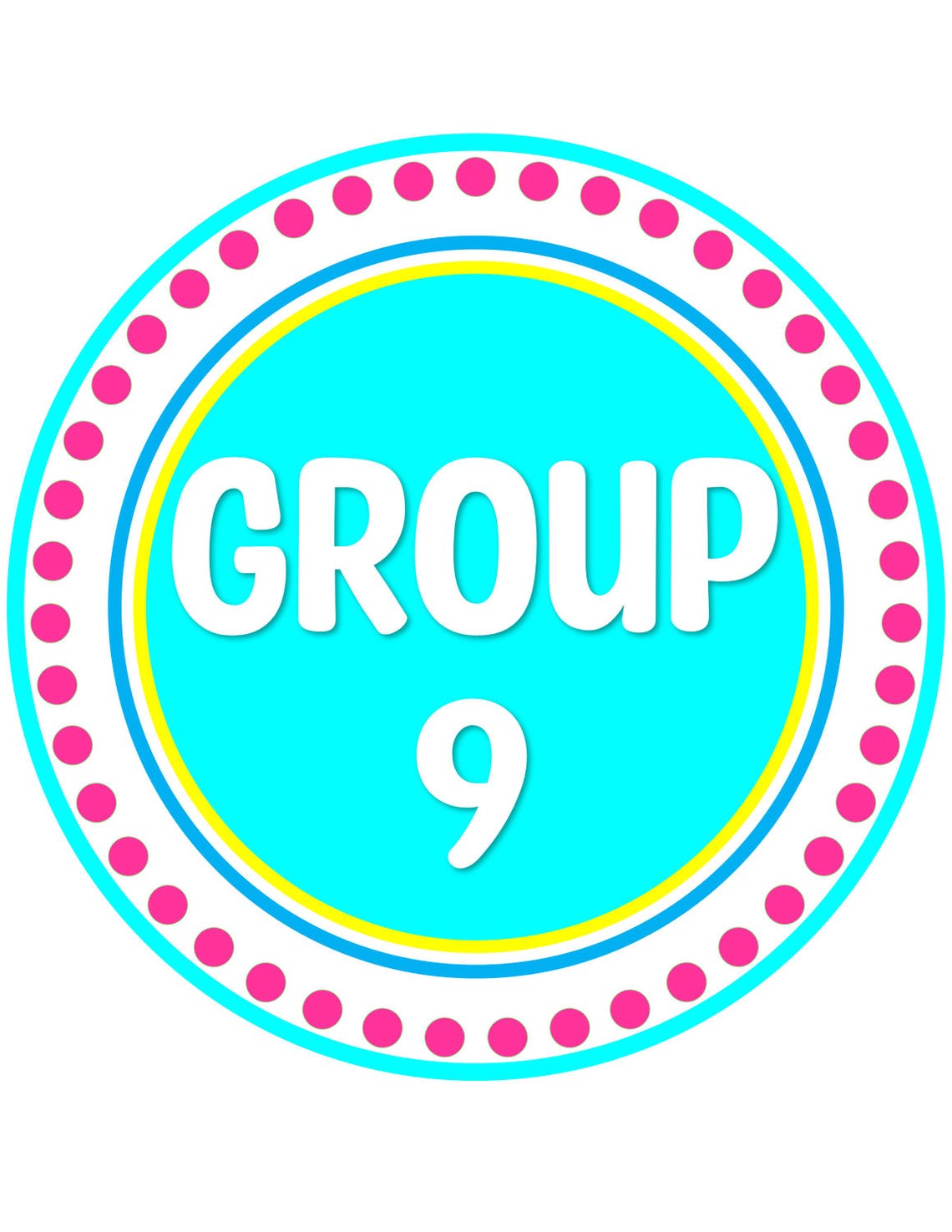 Printable Back to School Bright Table, Team and Group Numbers ...
