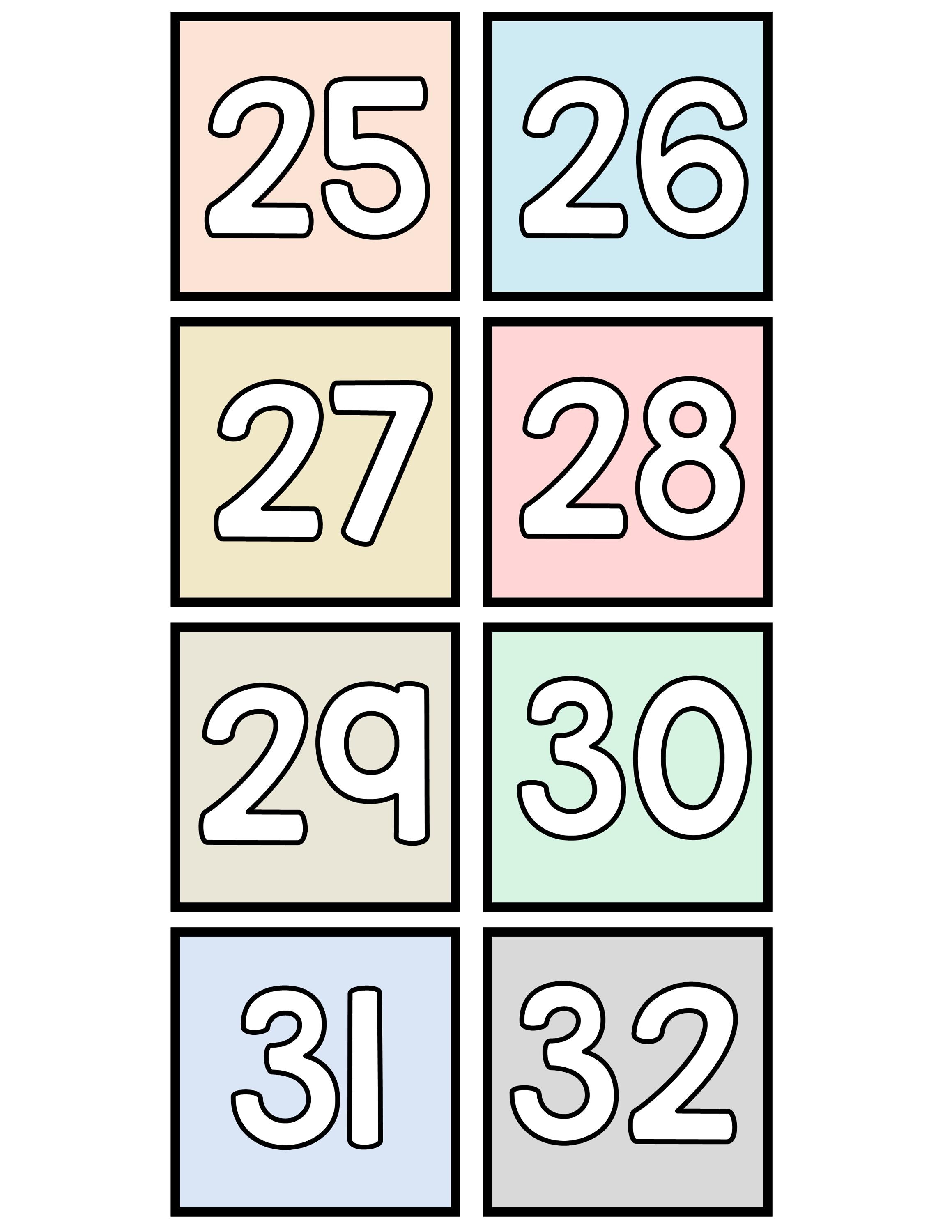 Calendar Number Tags, Printable Back to School Number Labels, Boho ...