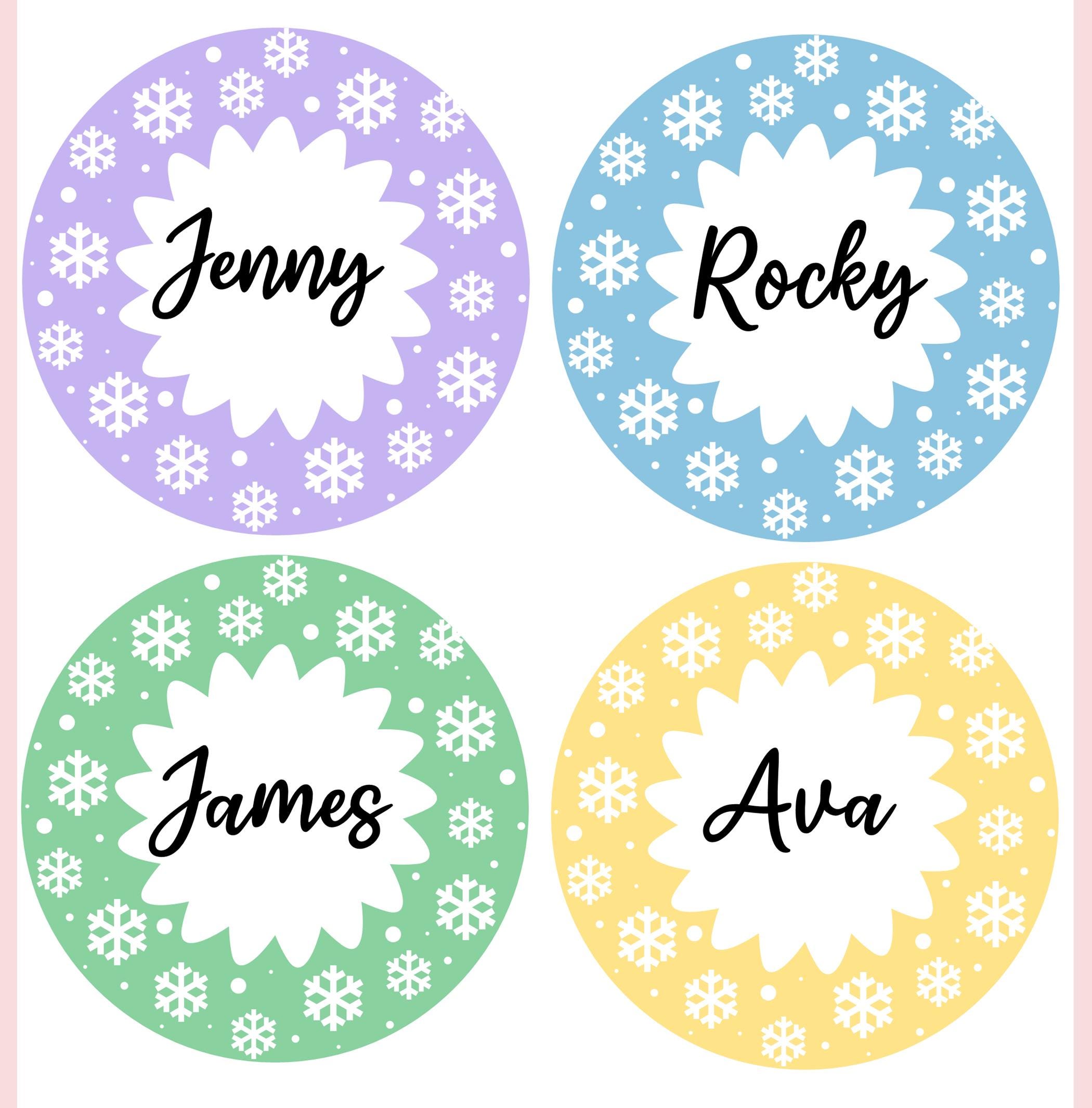 Winter Student Name Tags, Printable Snowflakes Name Labels, Cubby ...