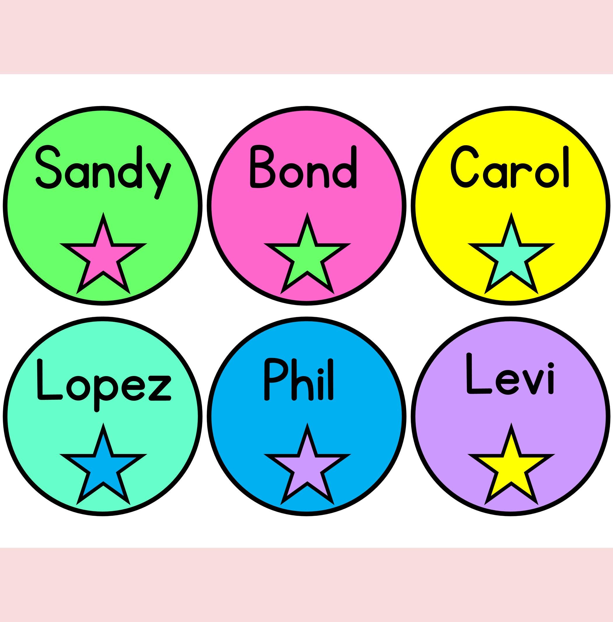 Printable Bright Student Name Tags, Student Name Plates, Name Posters ...