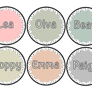 Back to School Printable Boho Neutral Spotty Student Name Labels, Cubby ...
