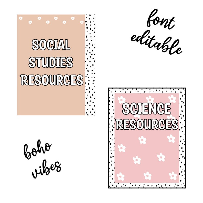 Printable Boho Neutral Spotty Binder Covers and Spines, Editable Binder ...