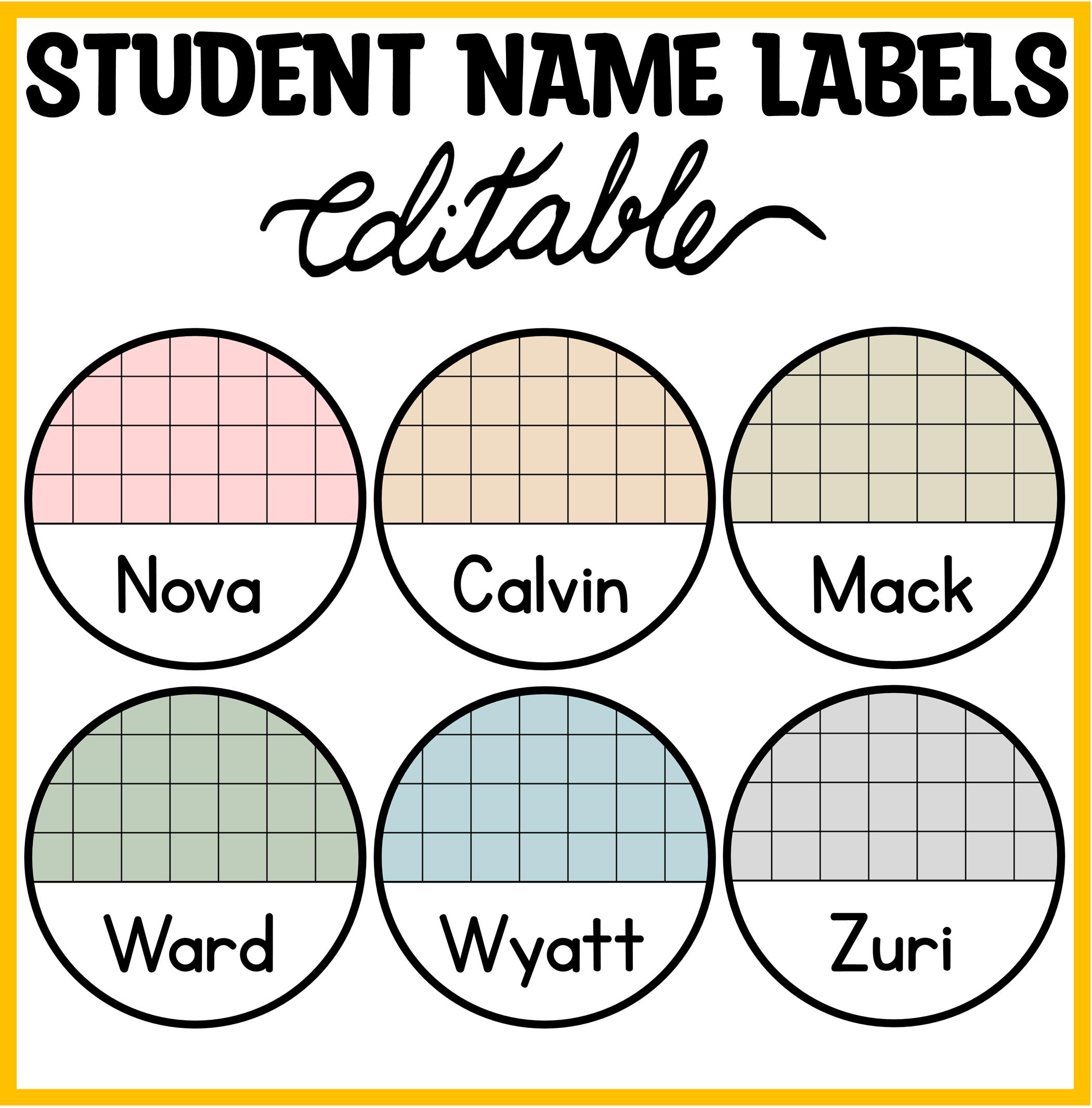 Printable Boho Spotty Student Name Tags, Boho Nametags, Door Display ...