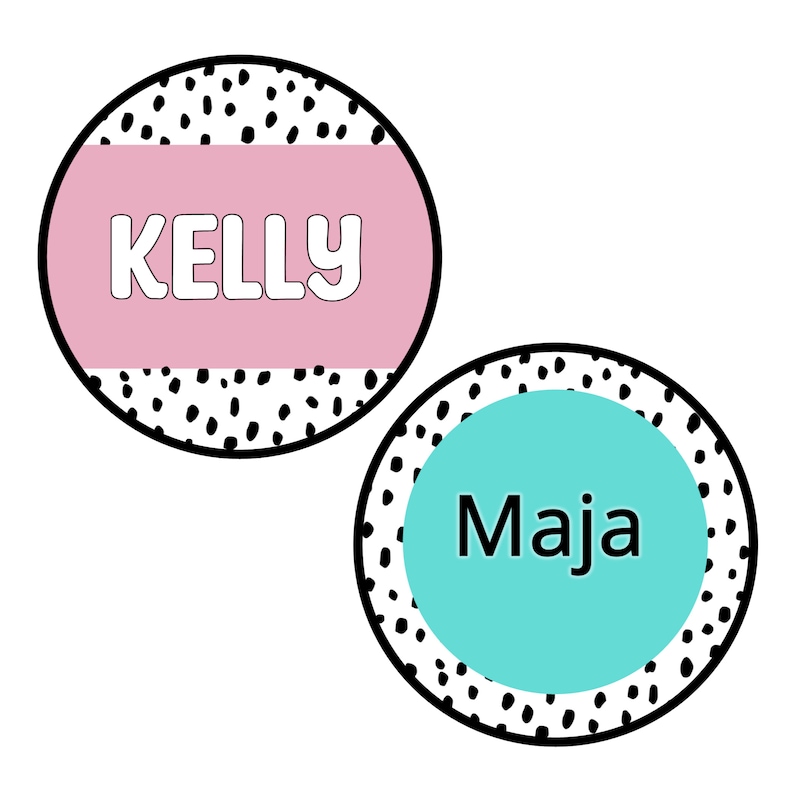 Back to School Bright Spotty Student Name Tags, Name Signs, Classroom ...