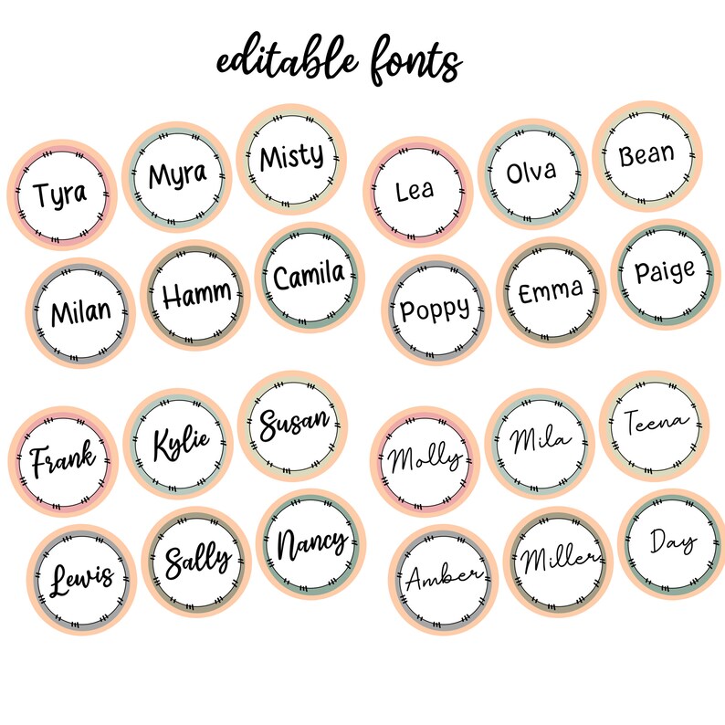 Printable Boho Neutral Student Name Labels, Classroom Labels, Name ...