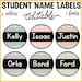 Printable Black and White Student Checkered Name Labels, Editable Name ...