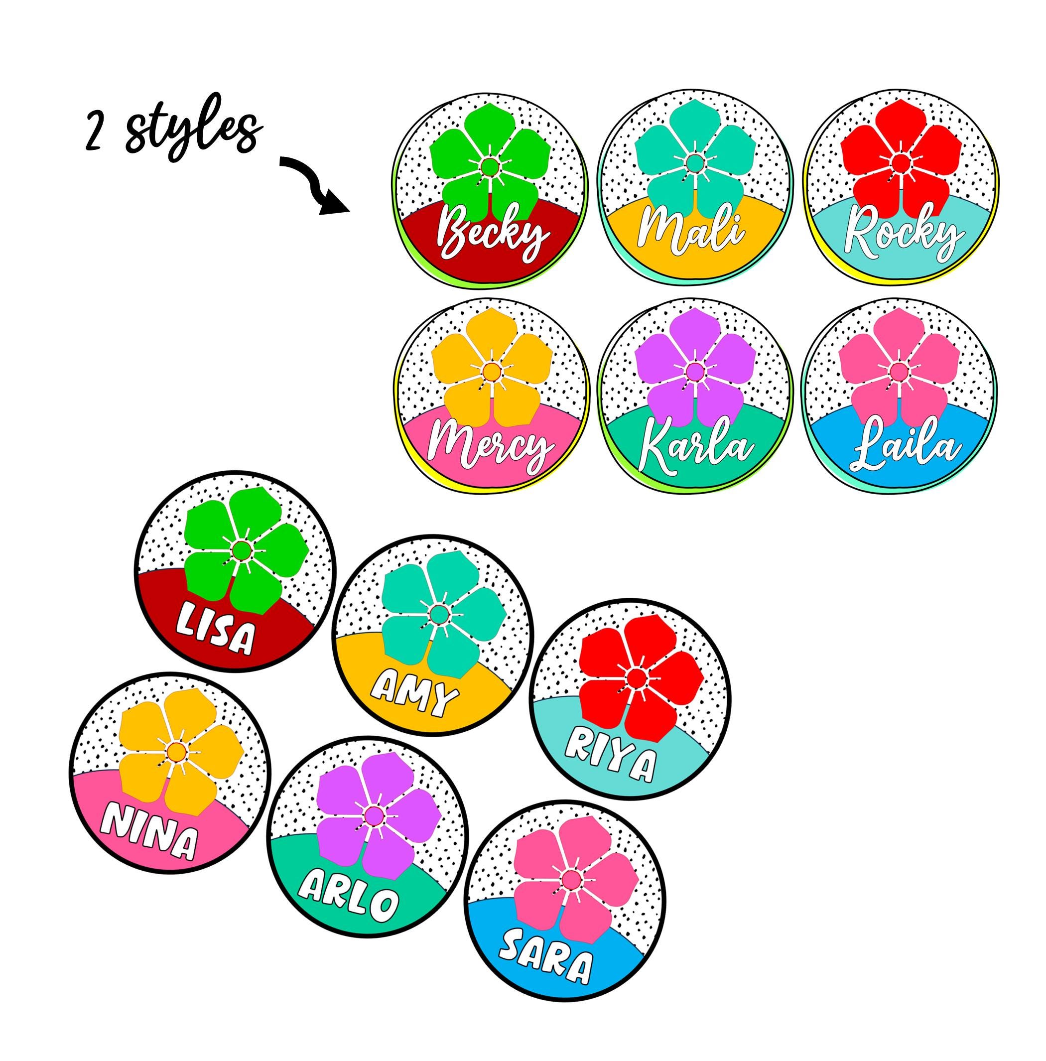 Back to School Floral Spotty Spring Student Name Plates, Spotty ...
