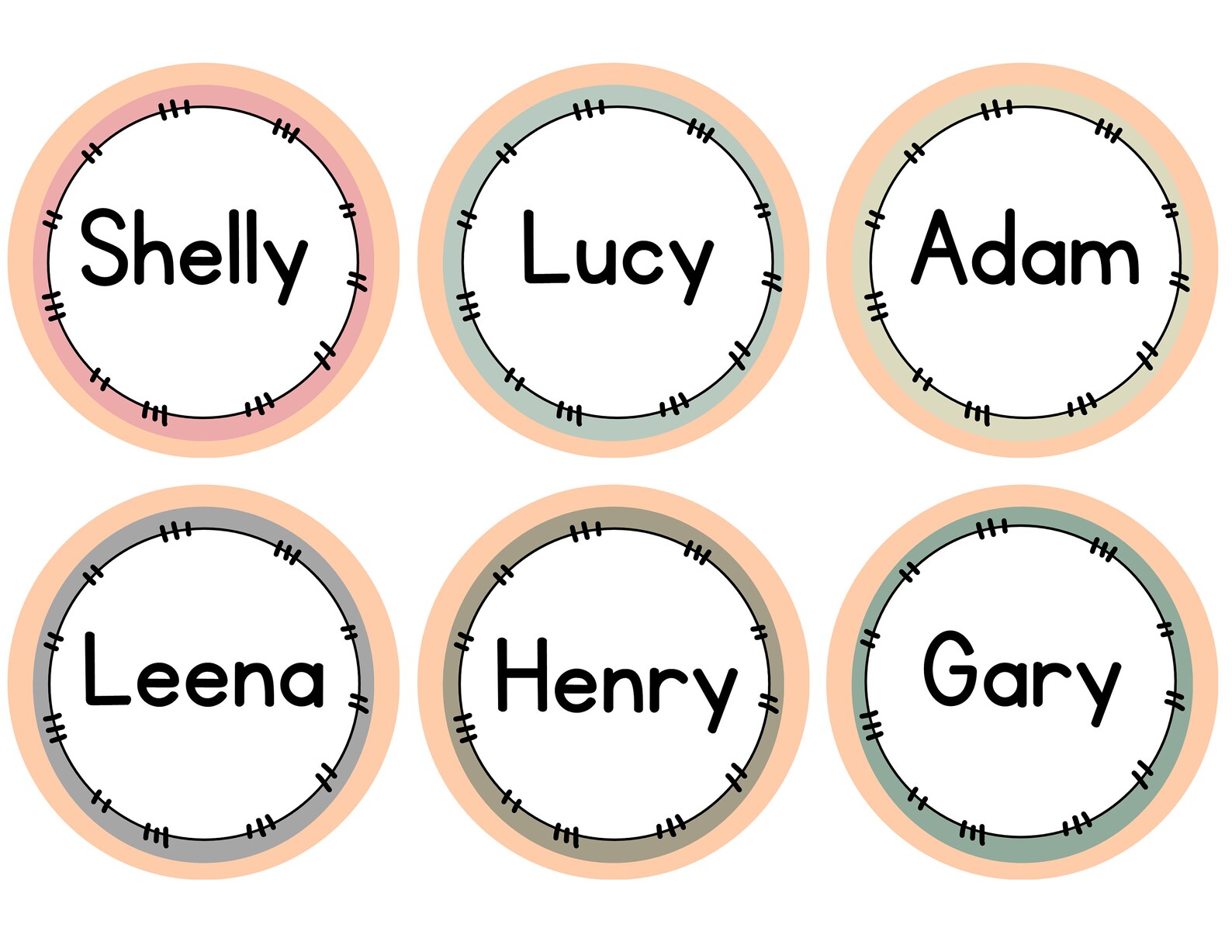 Printable Boho Neutral Student Name Labels, Classroom Labels, Name ...
