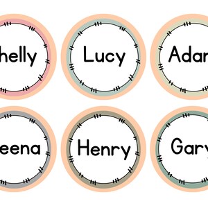 Printable Boho Neutral Student Name Labels, Classroom Labels, Name ...
