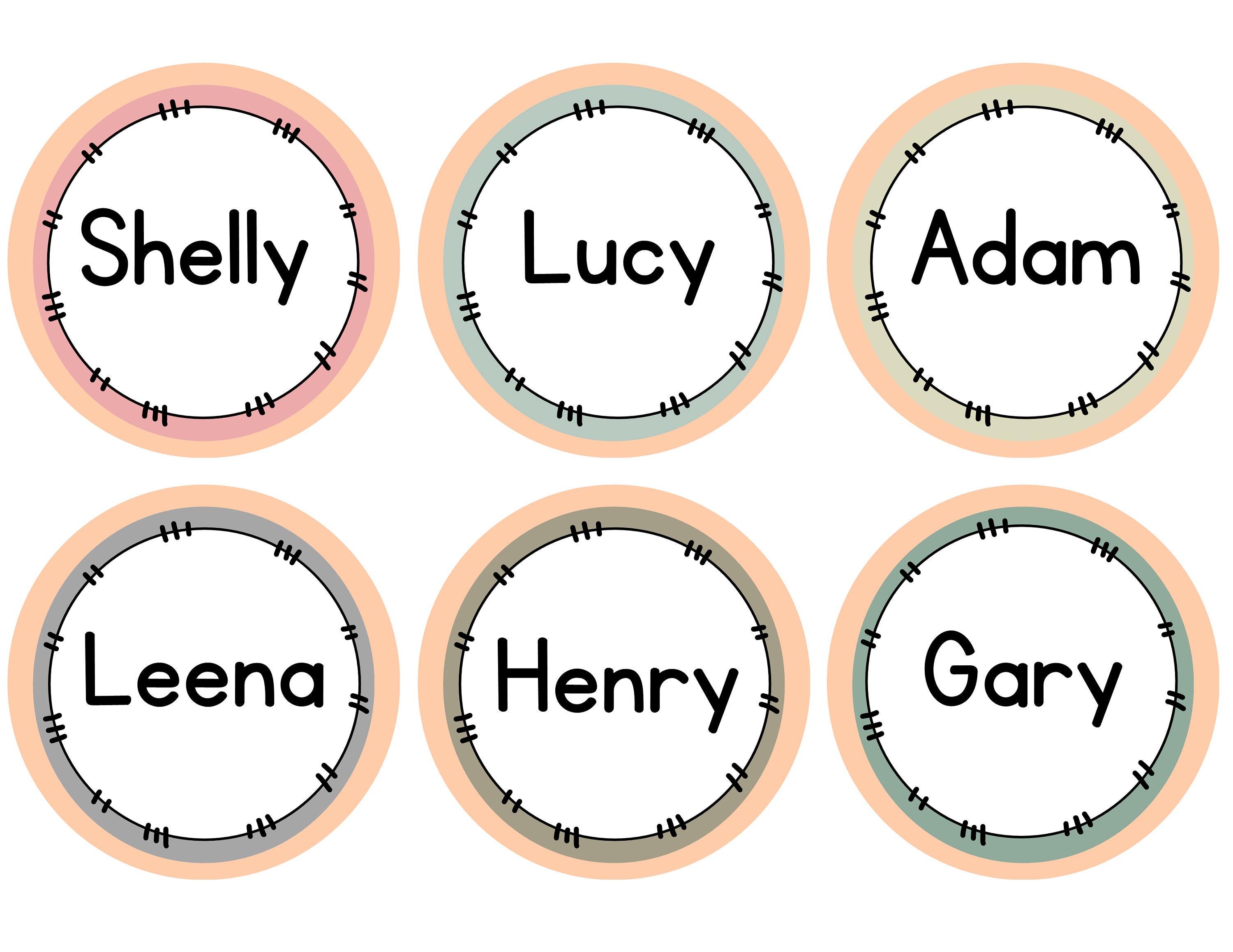 Printable Boho Neutral Student Name Labels, Classroom Labels, Name ...