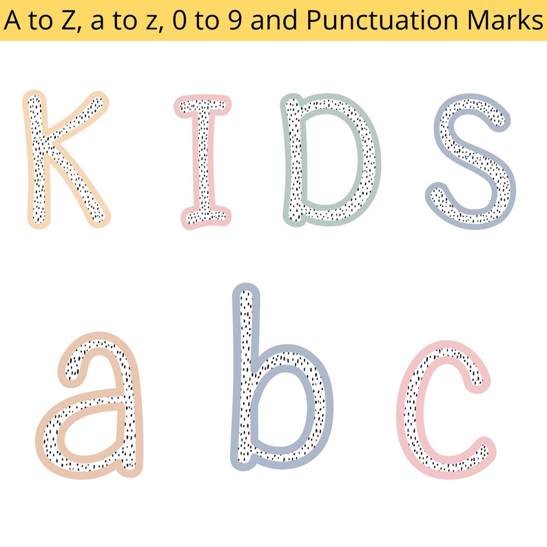 Printable Boho Neural Spotty Large Alphabet Letters Wall Display, Boho ...