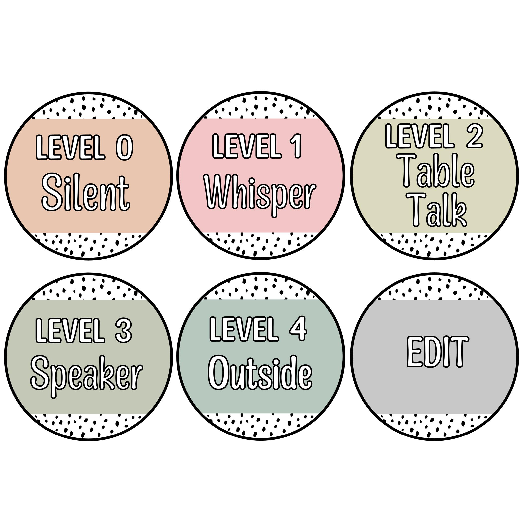 Printable Boho Neutral Classroom Voice Levels Cards, Voice Levels ...
