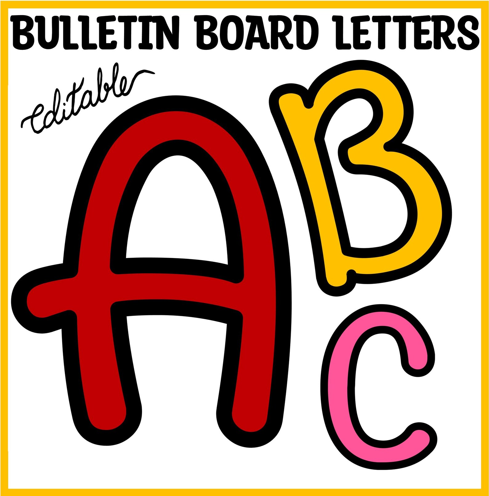 Printable Bright Colors Bulletin Board Letters, Large Alphabet Letters ...
