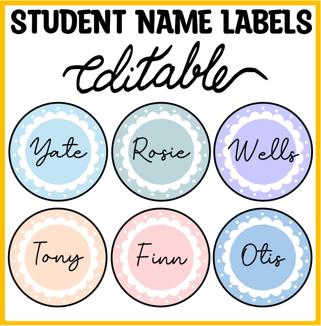 Winter Student Name Tags, Printable Snowflakes Name Labels, Cubby ...