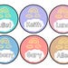 Back to School Rainbow Theme Round Student Name Labels, Bright Rainbow ...