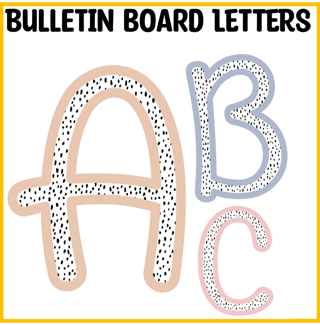 Printable Boho Neural Spotty Large Alphabet Letters Wall Display, Boho ...