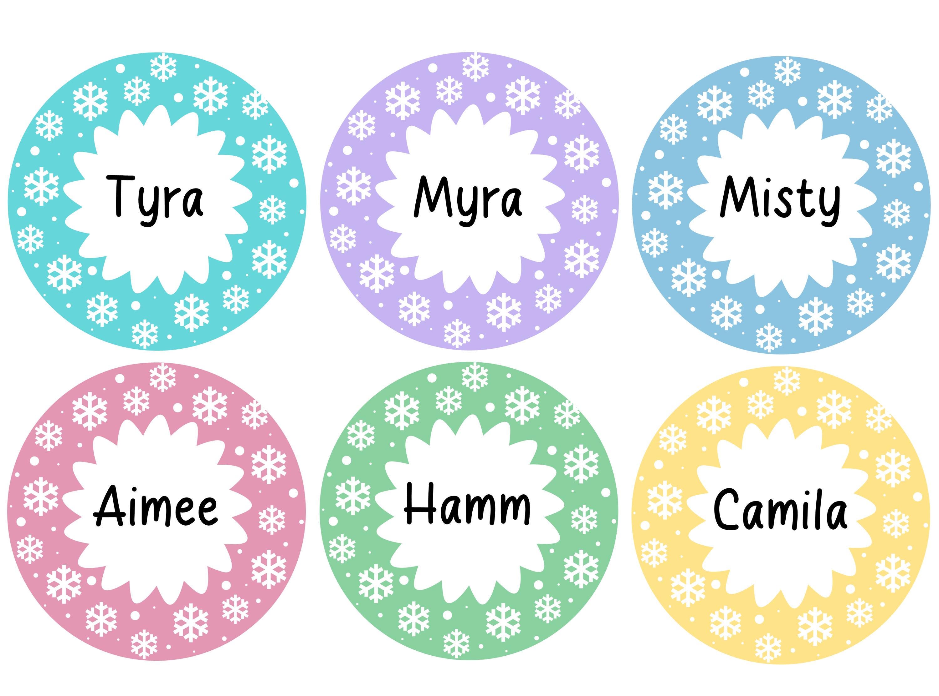 Winter Student Name Tags, Printable Snowflakes Name Labels, Cubby ...