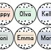 Printable Spotty Student Name Tags Printable, Editable Circular Name ...
