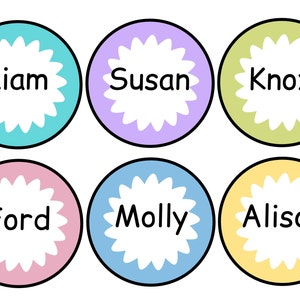 Back to School Student Name Tags, Vibrant Classroom Labels, Round Name ...