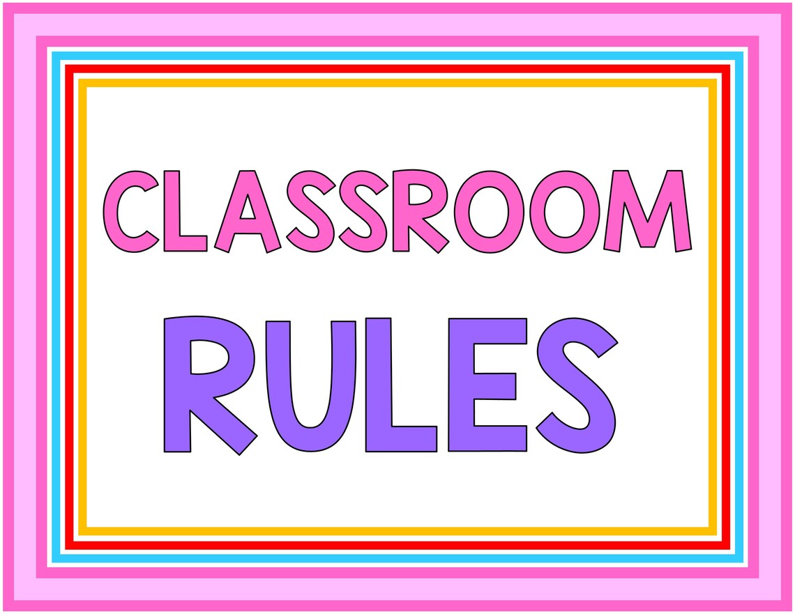 Printable Bright Classroom Rules Labels, Editable Classroom Rules ...