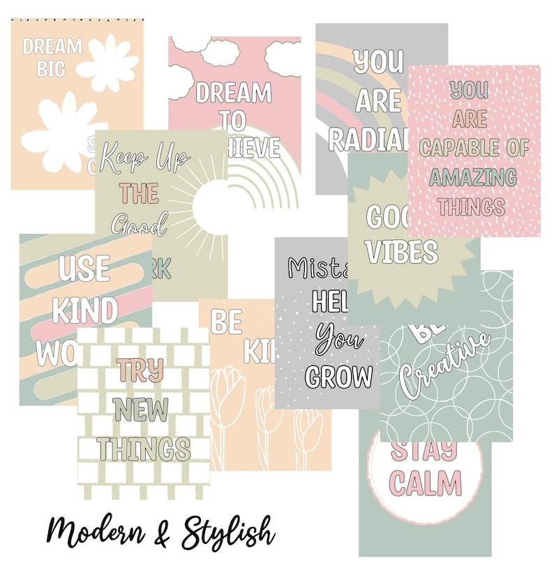 Printable Back to School Minimalist Classroom Decor Bundle Pack for ...