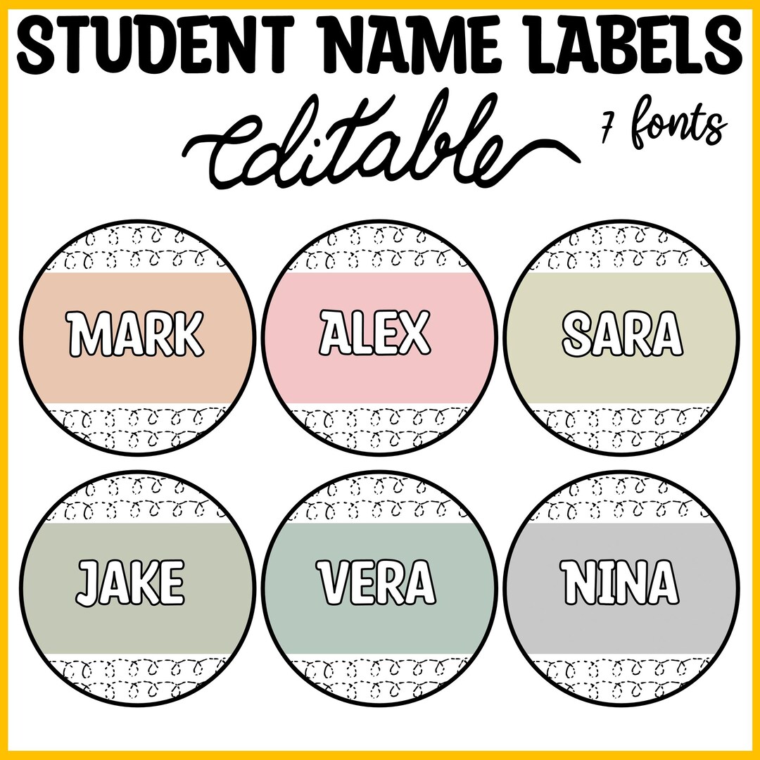 Printable Boho Neutral Spotty Student Name Labels, Cubby Labels ...