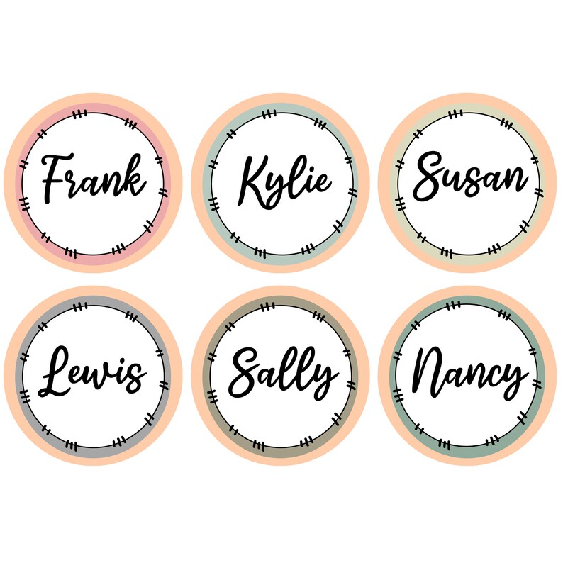 Printable Boho Neutral Student Name Labels, Classroom Labels, Name ...