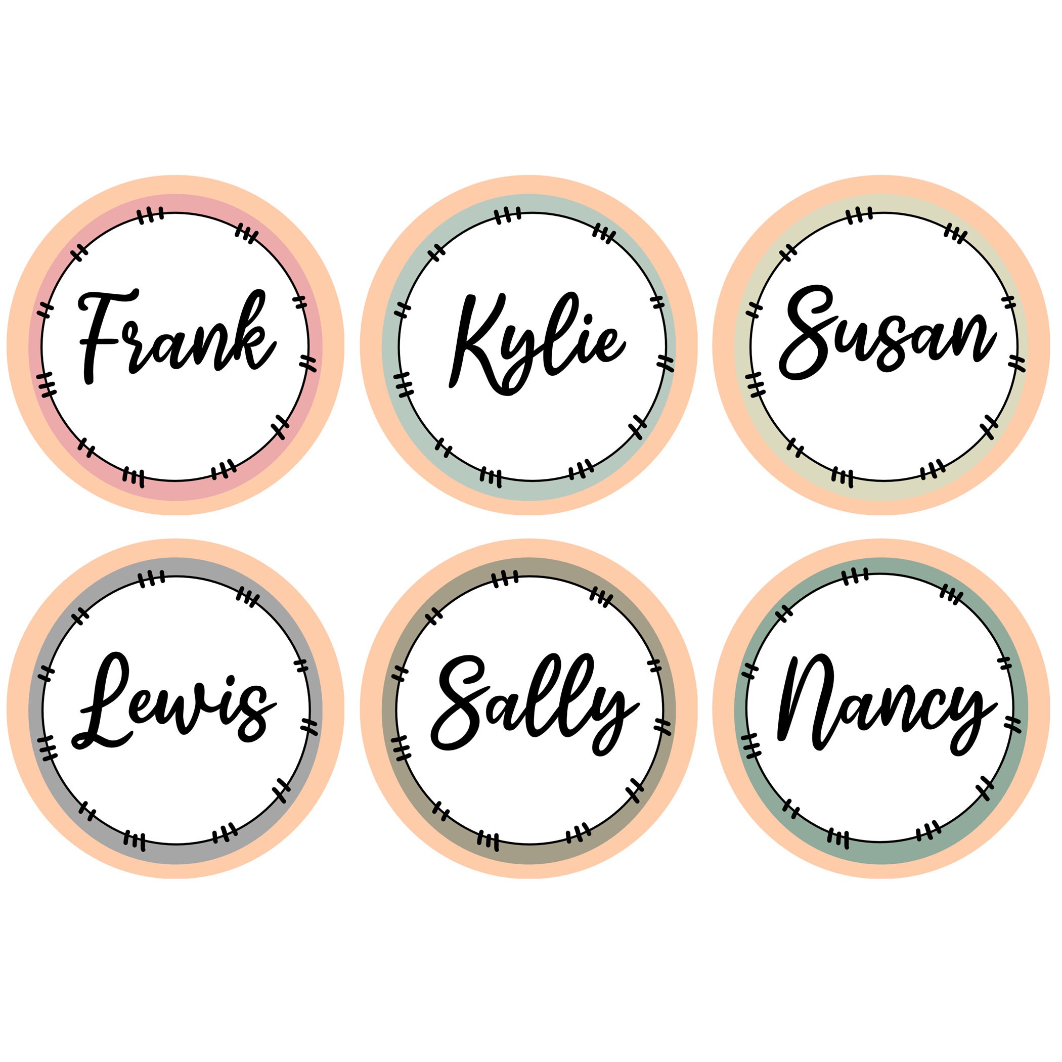 Printable Boho Neutral Student Name Labels, Classroom Labels, Name ...
